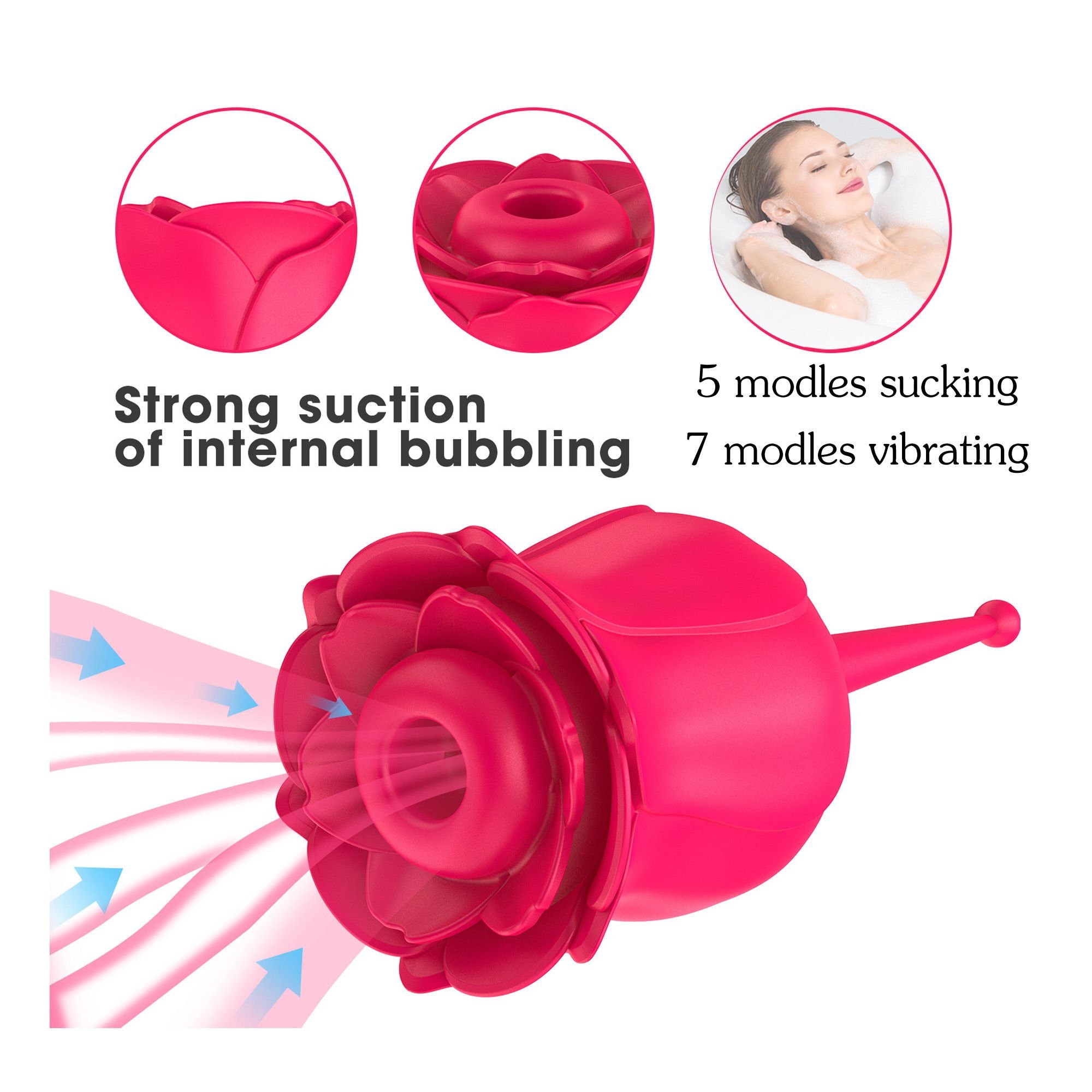 Red Rose Vibrator Rose Vibrating Toys For Women Sucking Etsy
