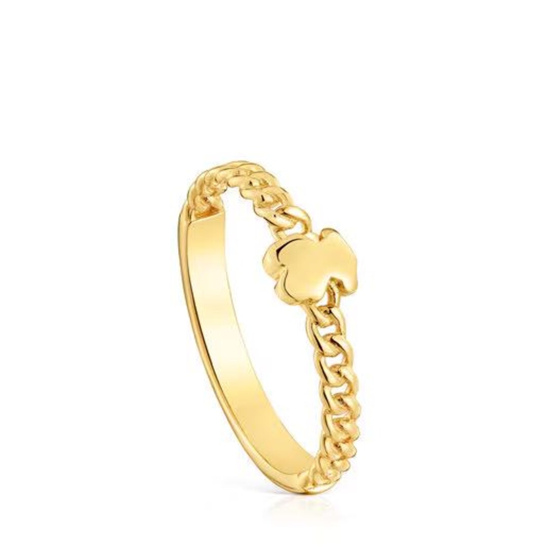 Small TOUS Bold Motif Ring With 18kt Gold Plating Over Silver and Bear ...