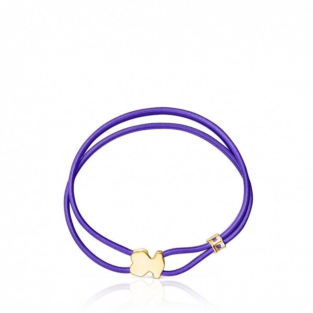Tous Sweet Dolls Lilac-colored Elastic Bracelet With Silver Vermeil Bear Charm. - Etsy