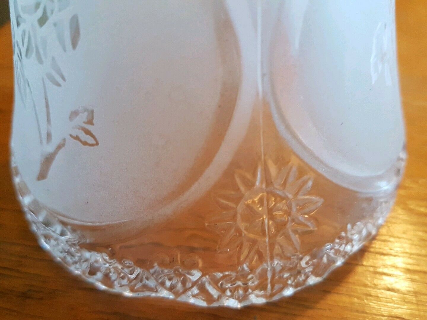 Tall Vintage Crystal Cut Glass With Etched Roses 8 Bell - Etsy