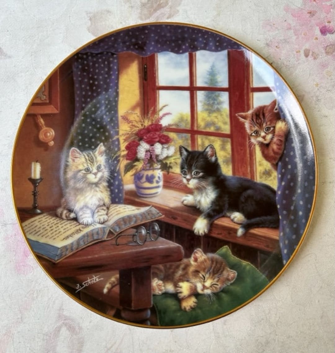The Bradford Exchange Decorative Kittens Plate - 'auf Der Fensterbank ...