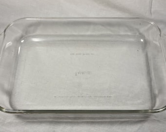 Pyrex 7 X 11 Clear Glass Brownie Pan Casserole Dish Vintage Pyrex 232-R ...