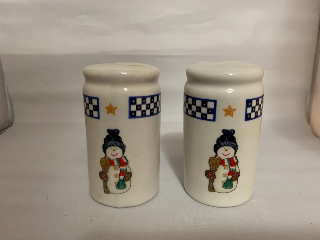 Chequers Home Lifestyles Brand Salt & Pepper Shakers Snowman With ...