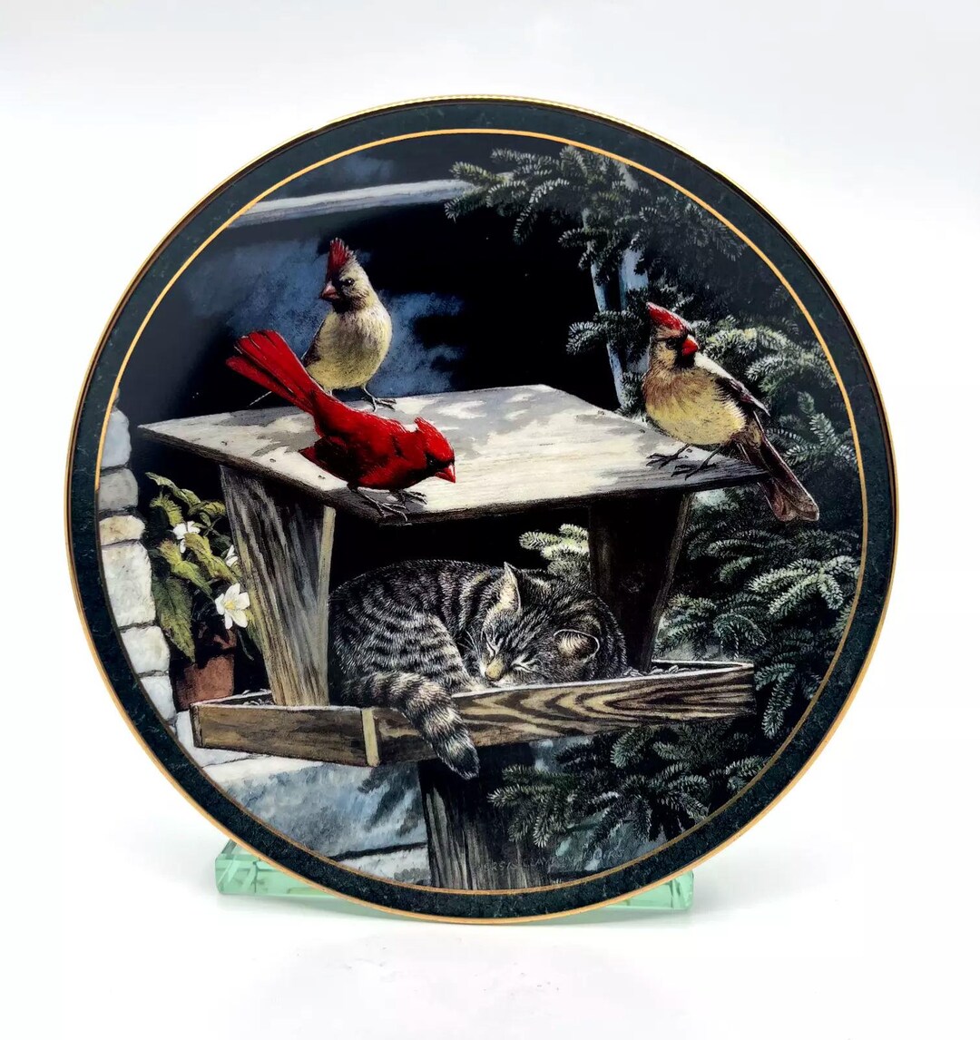 Bradford Exchange Cat Nap First Issue Nosy Neighbors Persis Weirs Collector Plate - 8-1/4" Wide ...