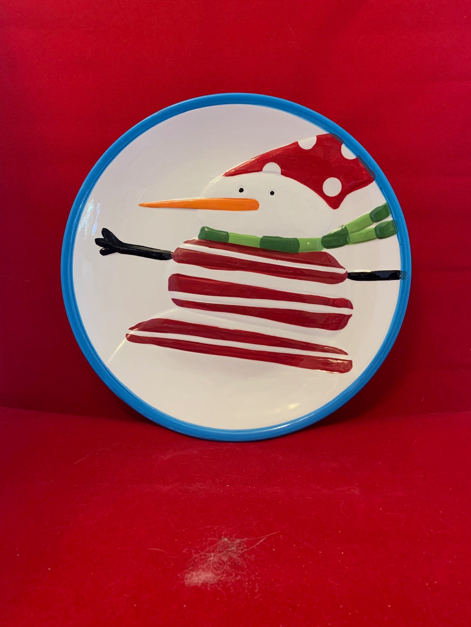 Adorable 10-1/4 Ceramic Snowman Plate Perfect for Santa Cookies - Etsy