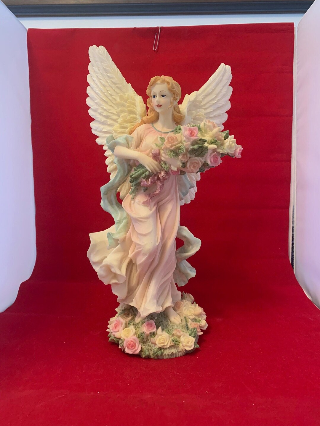 Cracker Barrel Beauty Rose Angel - Rare - Beautiful - 13-1/2" Tall - Etsy