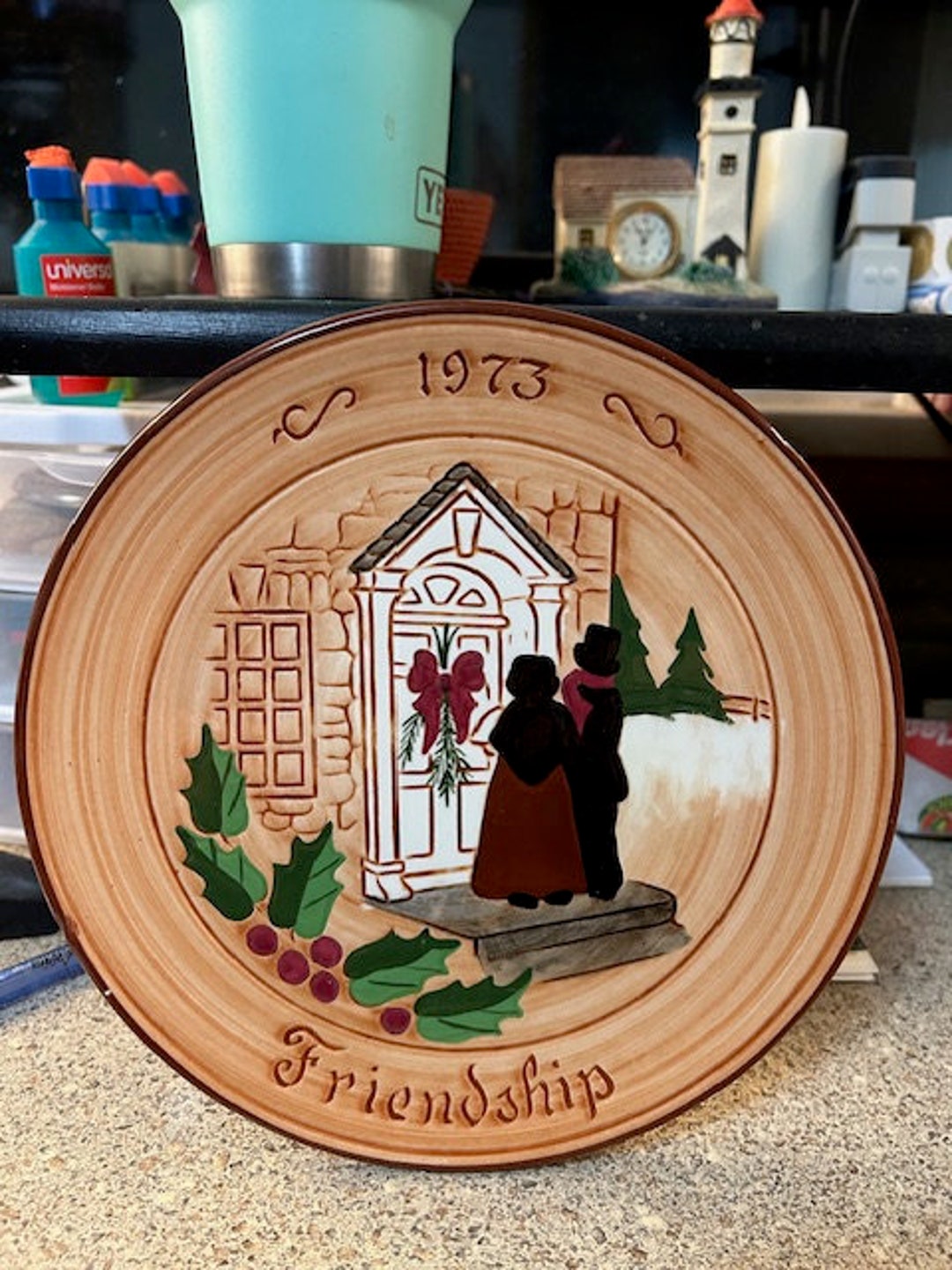 Vintage 1973 MJH Original by Glen View Pottery 8" Stumar Yuletide Plate ...