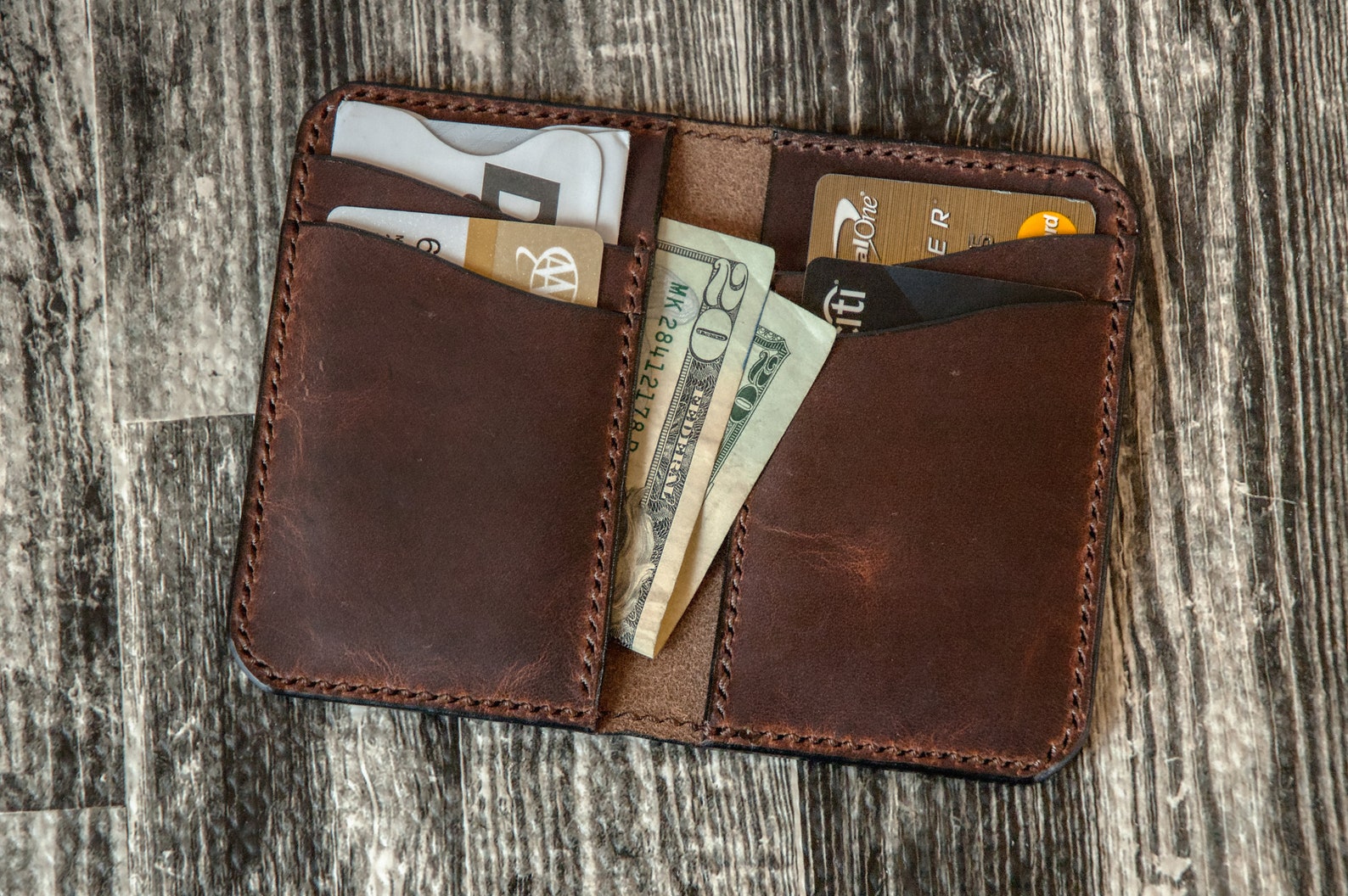 Front Pocket Leather Wallet. Leather Wallet. EDC Wallet. Minimalist ...
