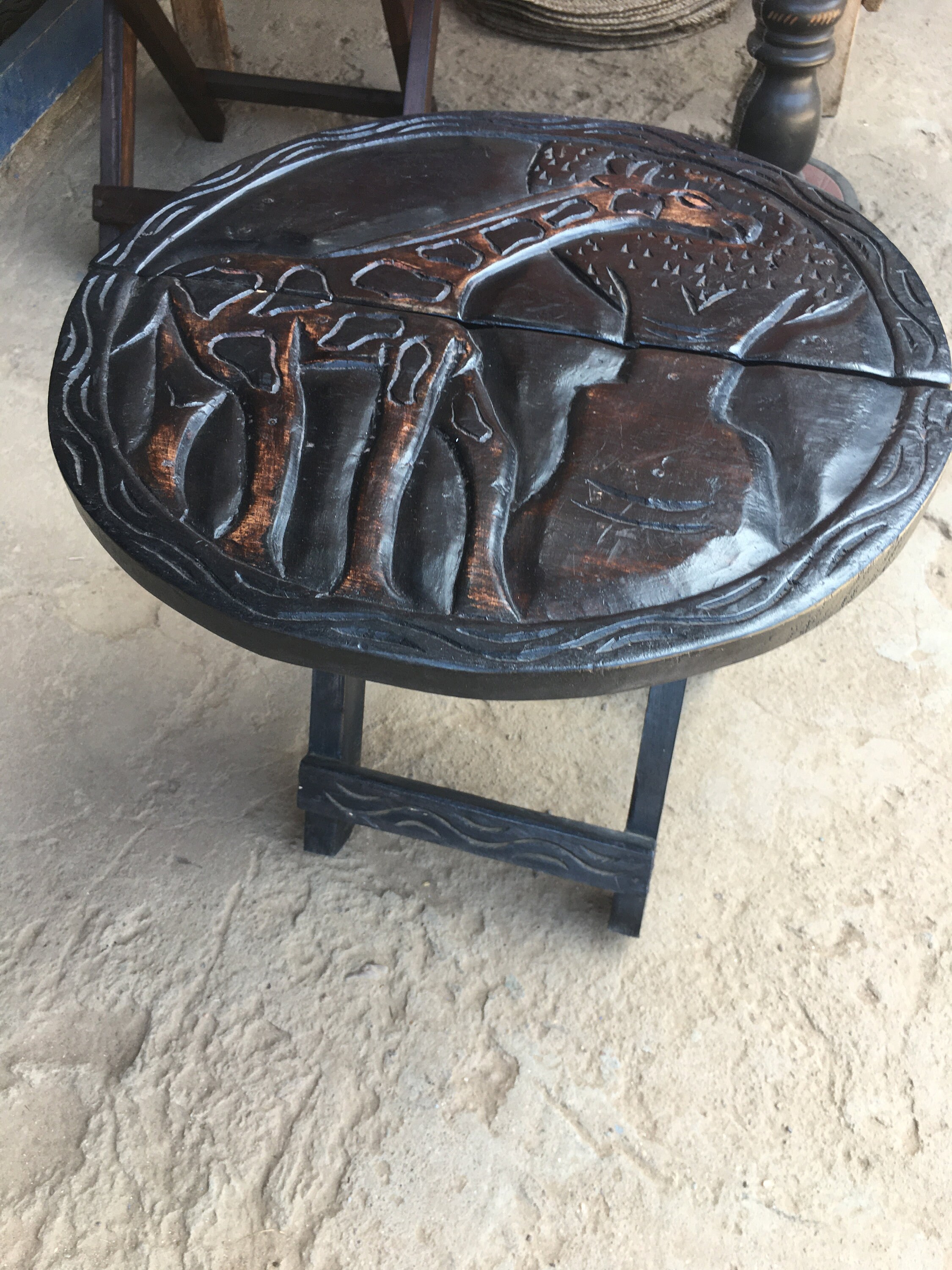 Giraffe Coffee Table, African Foldable Coffee Table, Home Decor Wooden ...