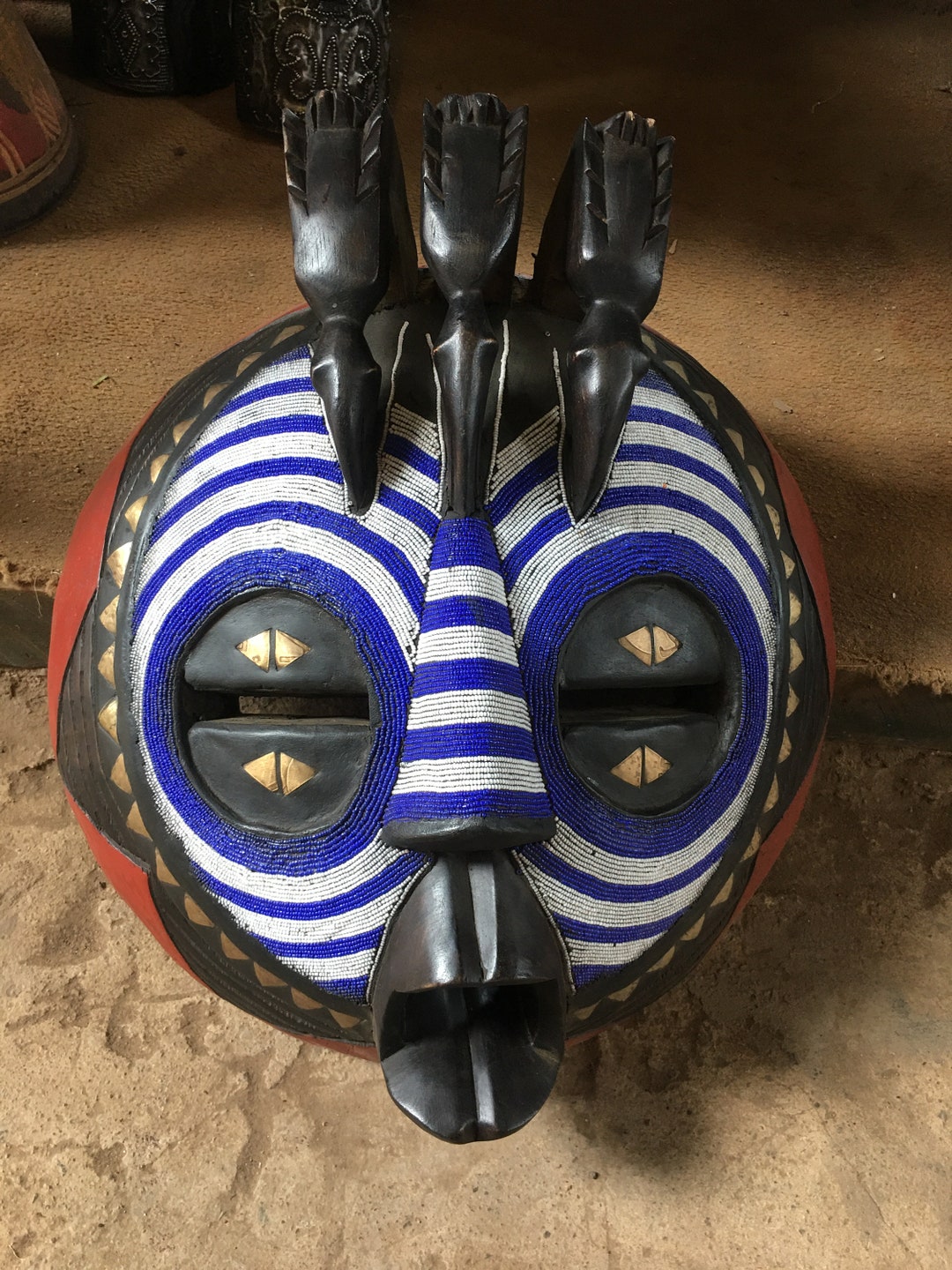 African Wooden Mask for Wall, Home Decor African Mask, Office Decor ...