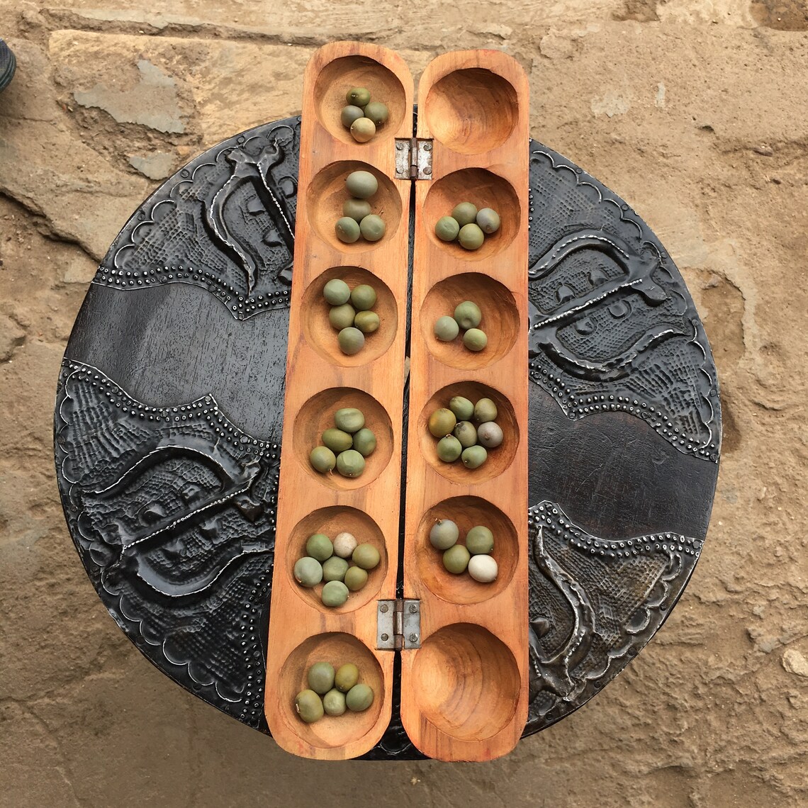 Mancala Board Game | Oware Wood Board Game | Handmade Oware Board | - Etsy