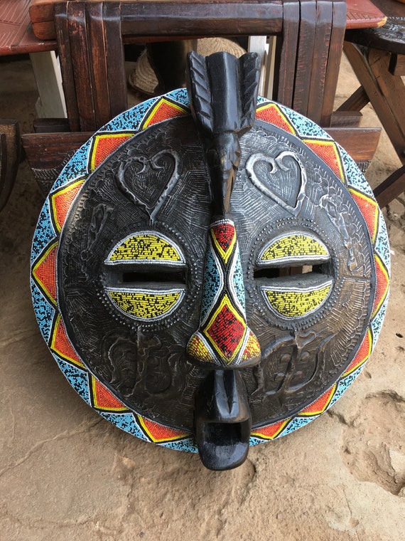 Large African Beaded Mask African Mask for Wall Home Decor - Etsy