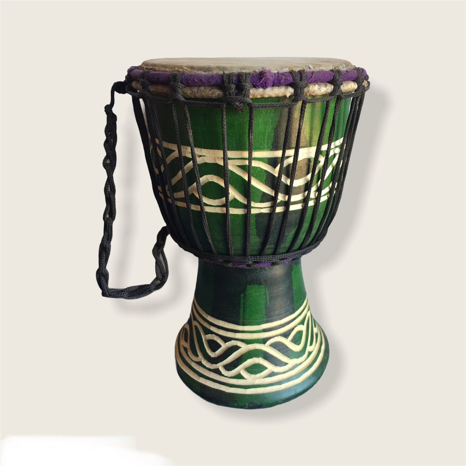 African Djembe, Small Djembe Drum for Kid, Green Djembe Drum, Musical ...