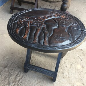 Giraffe Coffee Table, African Foldable Coffee Table, Home Decor Wooden ...