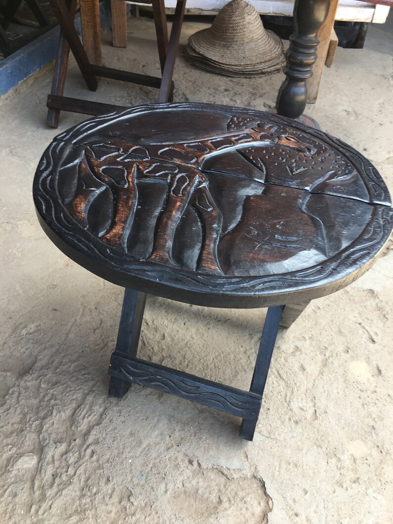 Giraffe Coffee Table, African Foldable Coffee Table, Home Decor Wooden ...