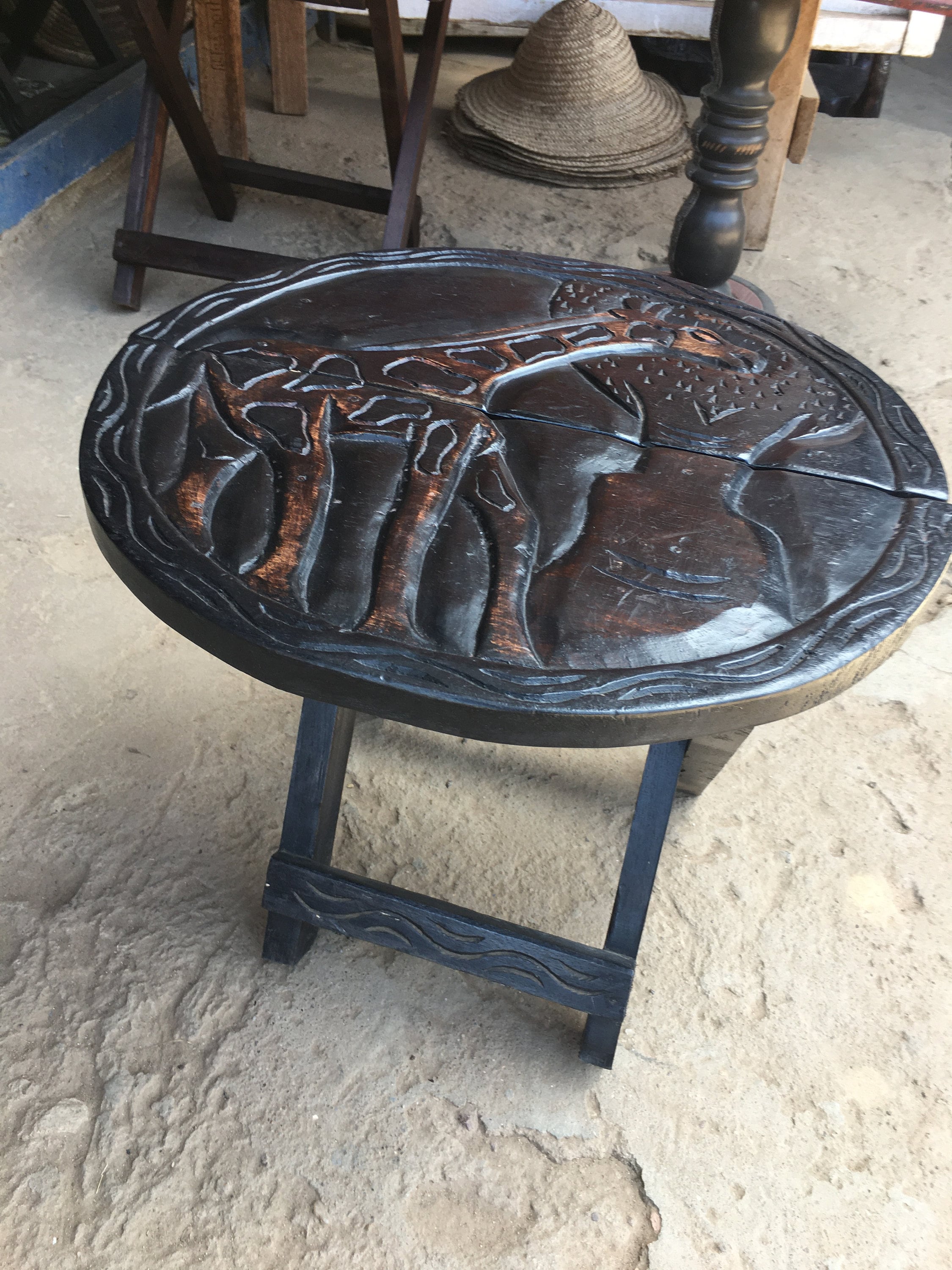 Giraffe Coffee Table, African Foldable Coffee Table, Home Decor Wooden ...