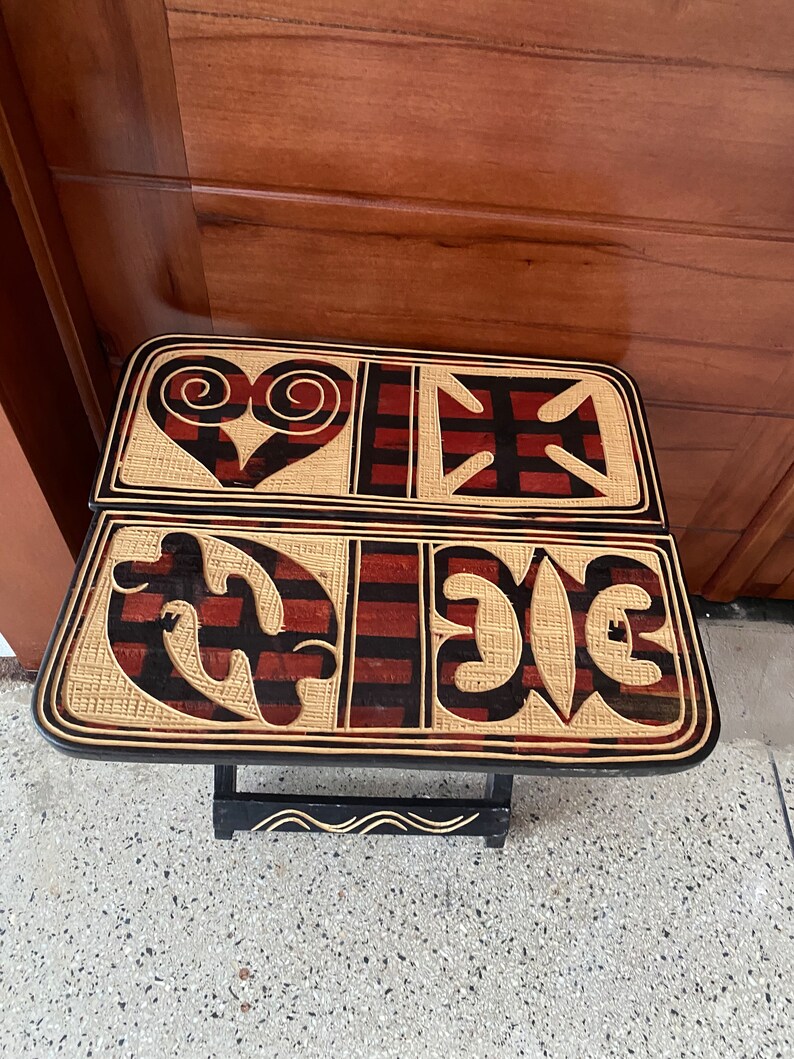 African Wooden Tables, Adinkra Tables, Wooden Coffee Table, Home Decor ...