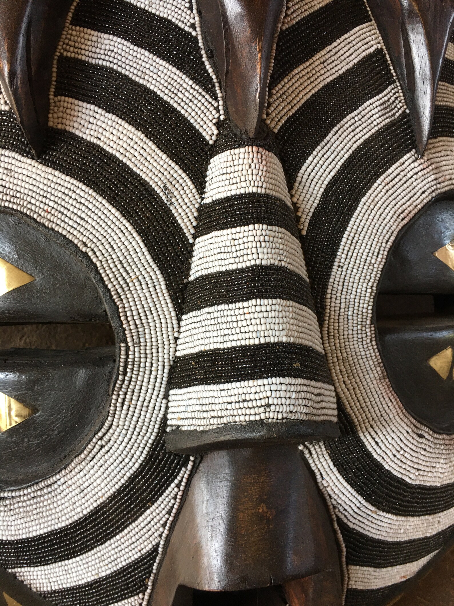 Large Round Beaded African Mask Wooden Mask for Wall African - Etsy