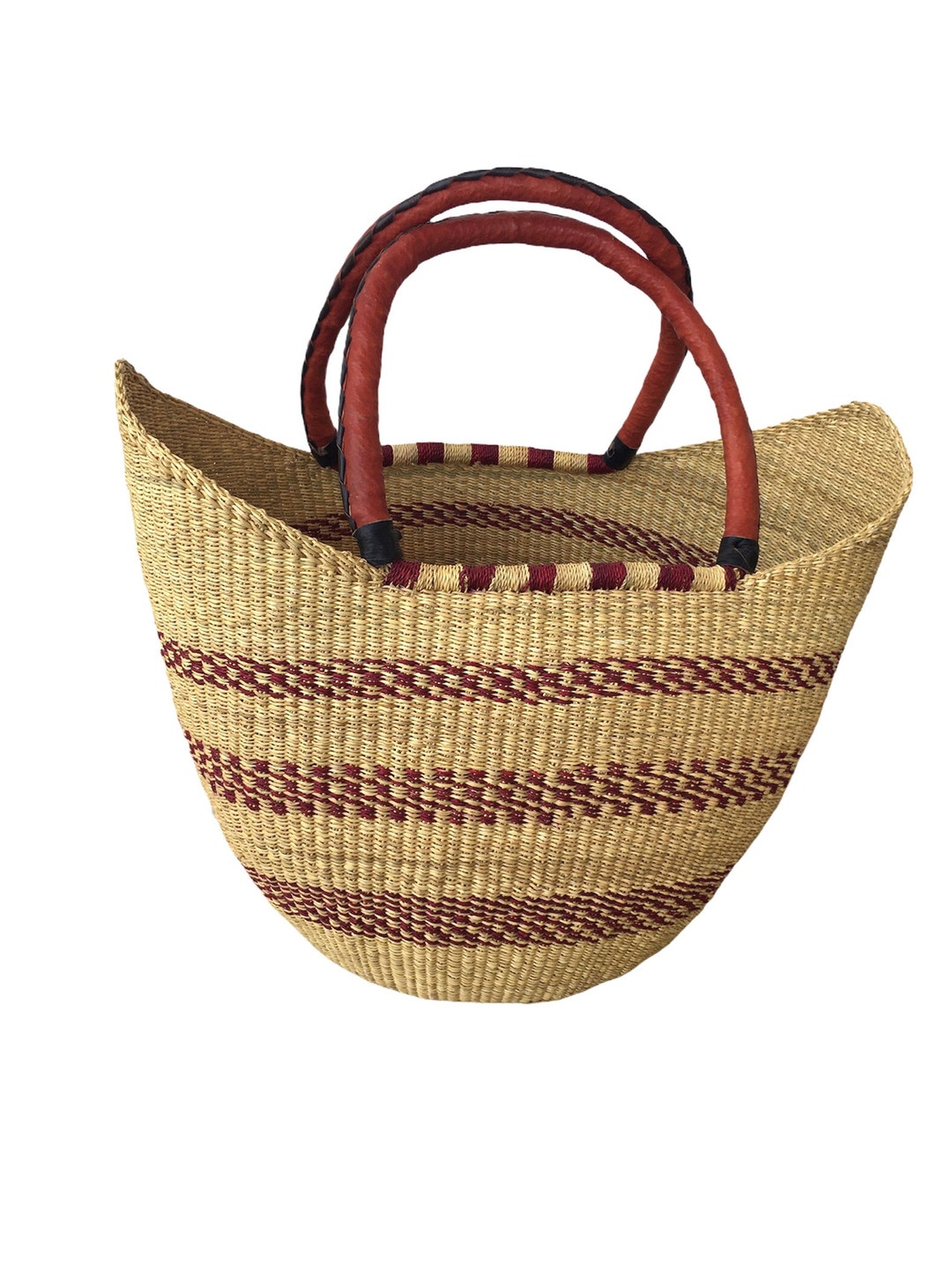 Afrikanische gewebte Korb Bolga Aufbewahrungskorb Bauern-Einkaufskorb ...