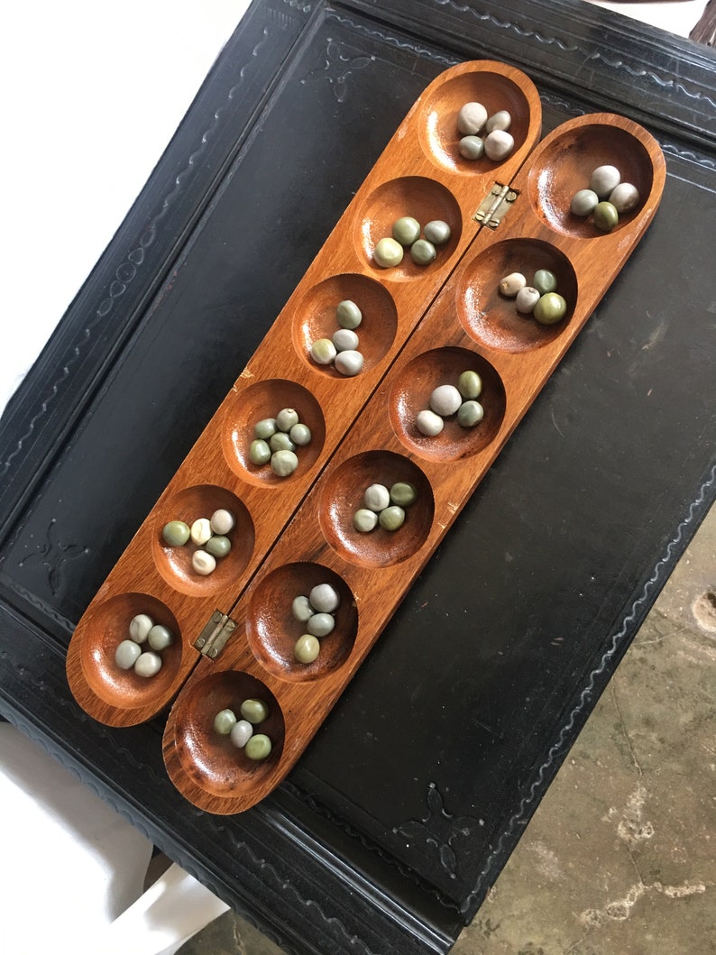 Mancala Board Game, Oware Board Game, Ghana Oware Board Game, - Etsy