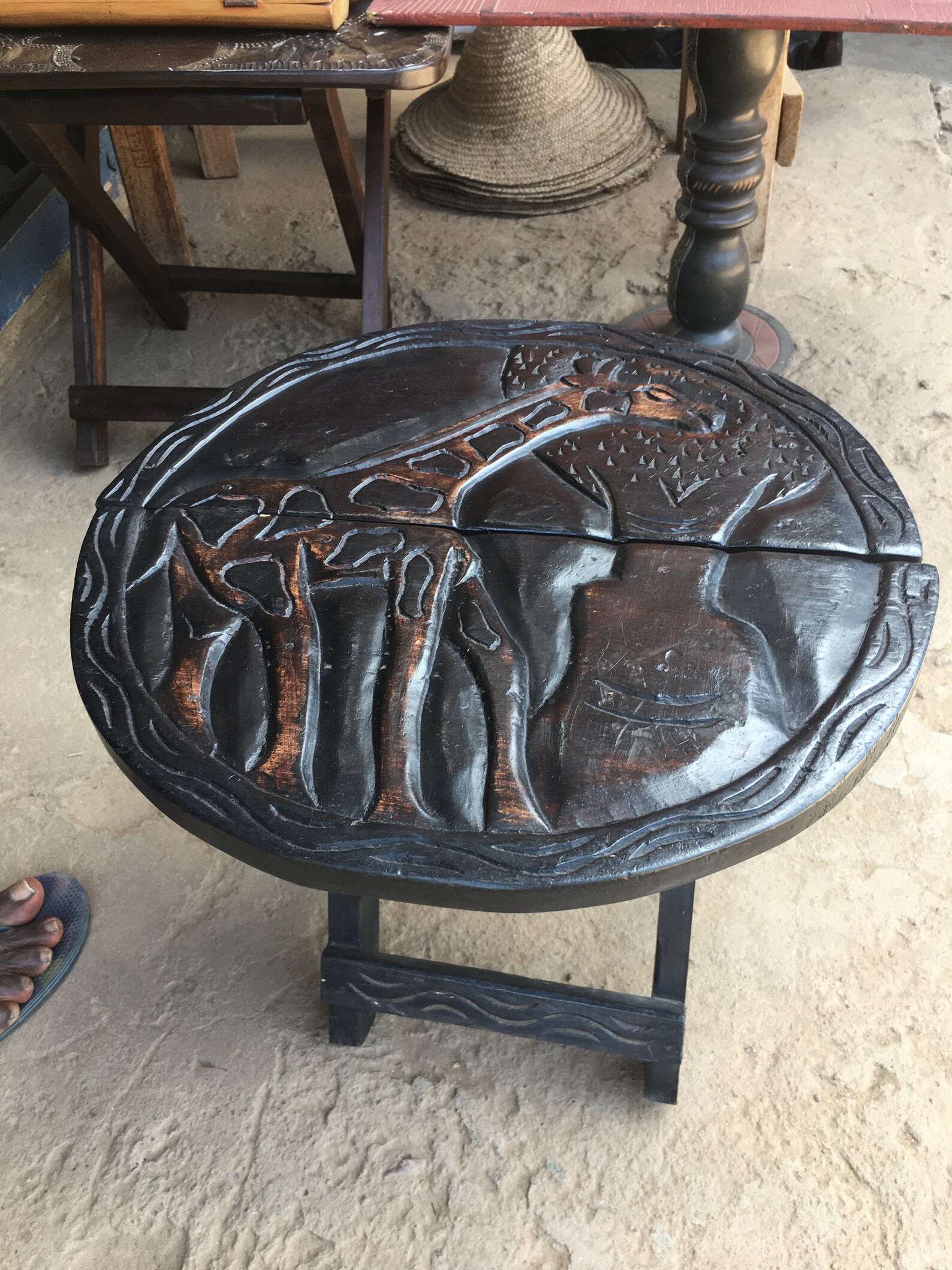 Giraffe Coffee Table, African Foldable Coffee Table, Home Decor Wooden ...