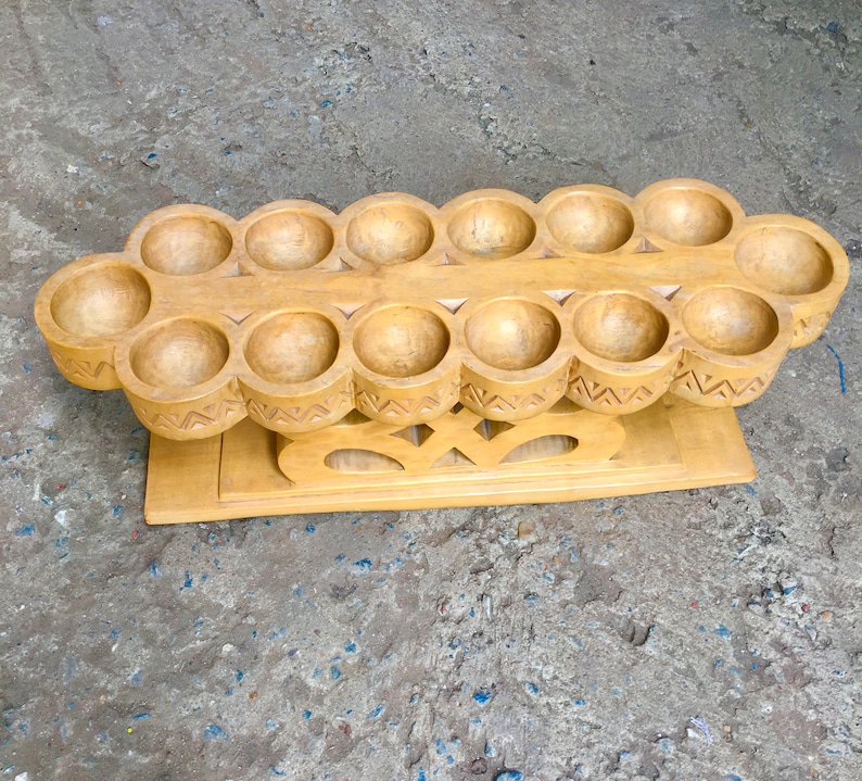 Stool Mancala Board Game, African Mancala Board Game, Adinkra Symbol ...