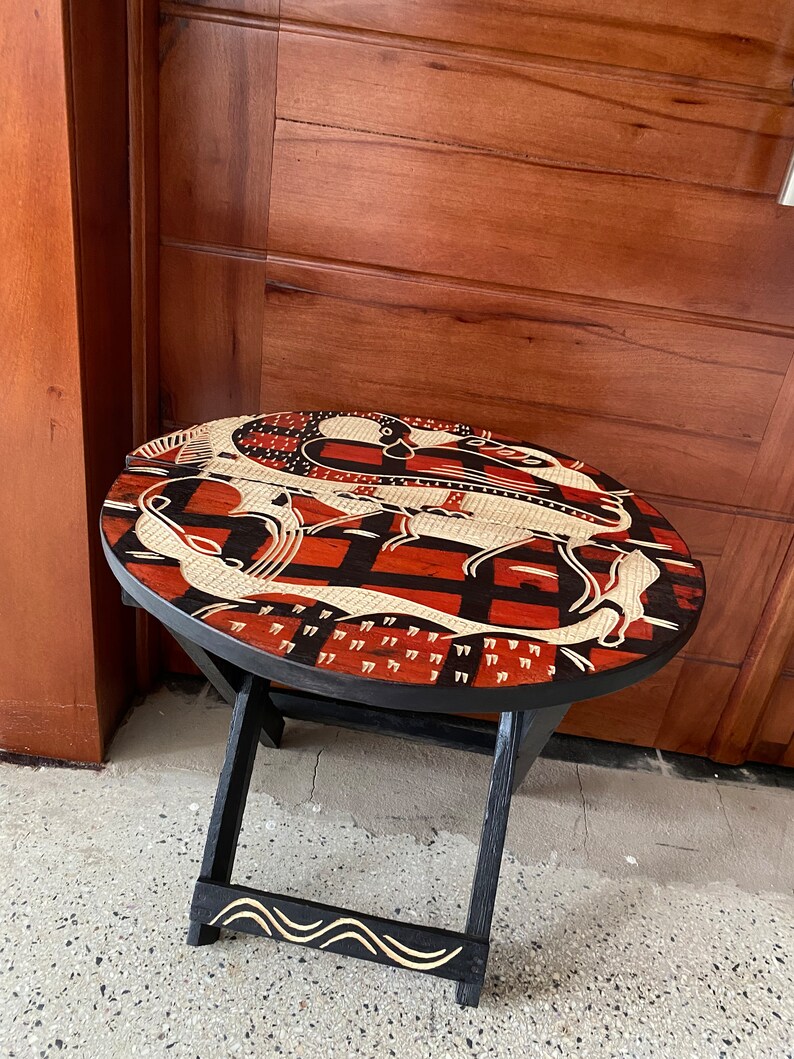 African Wooden Table, Traditional Coffee Table, Hand Carved Wooden ...