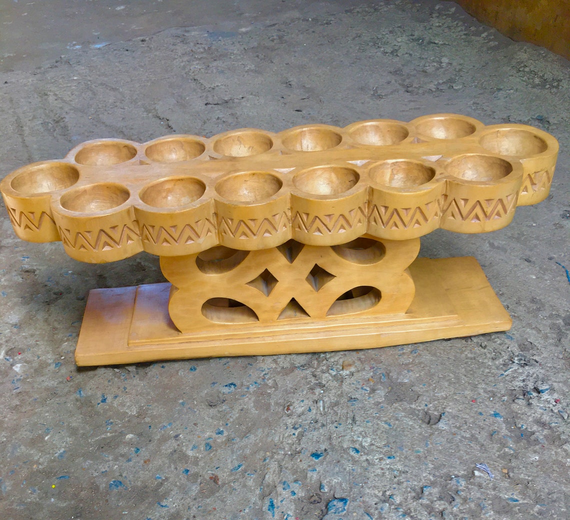 Stool Mancala Board Game, African Mancala Board Game, Adinkra Symbol ...