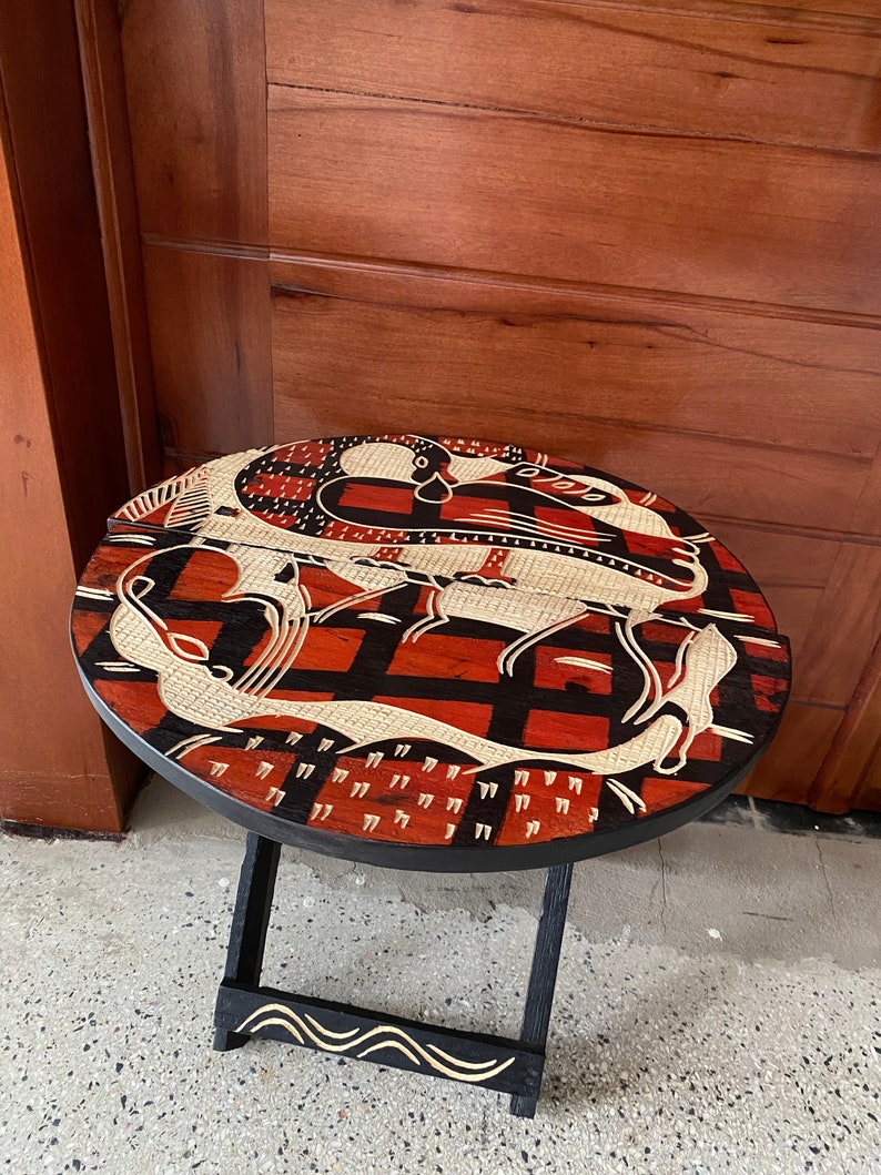 African Wooden Table, Traditional Coffee Table, Hand Carved Wooden ...