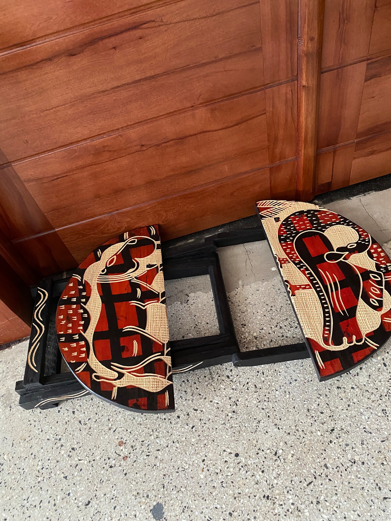African Wooden Table, Traditional Coffee Table, Hand Carved Wooden ...