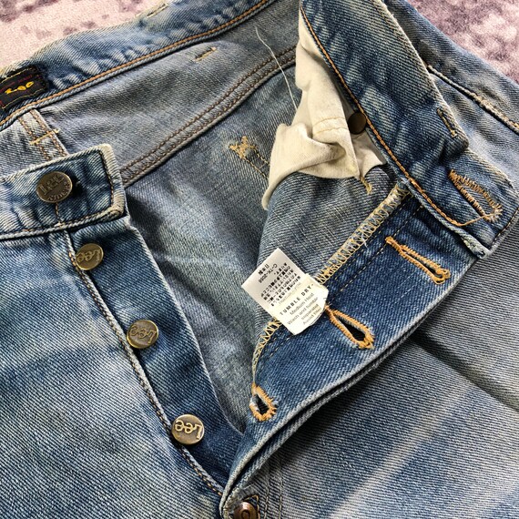 Vintage Blue Wash Lee Selvedge Jeans 33x28, Vintage Light Vintage Blue Wash Lee Selvedge Jeans 33x28, Vintage Light
