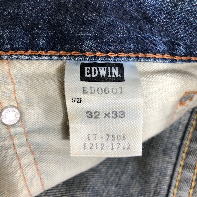 Vintage Edwin Selvedge Jeans 36x35 , Vintage Edwin Jeans, 90s Edwin Selvedge Jeans, Vintage ...