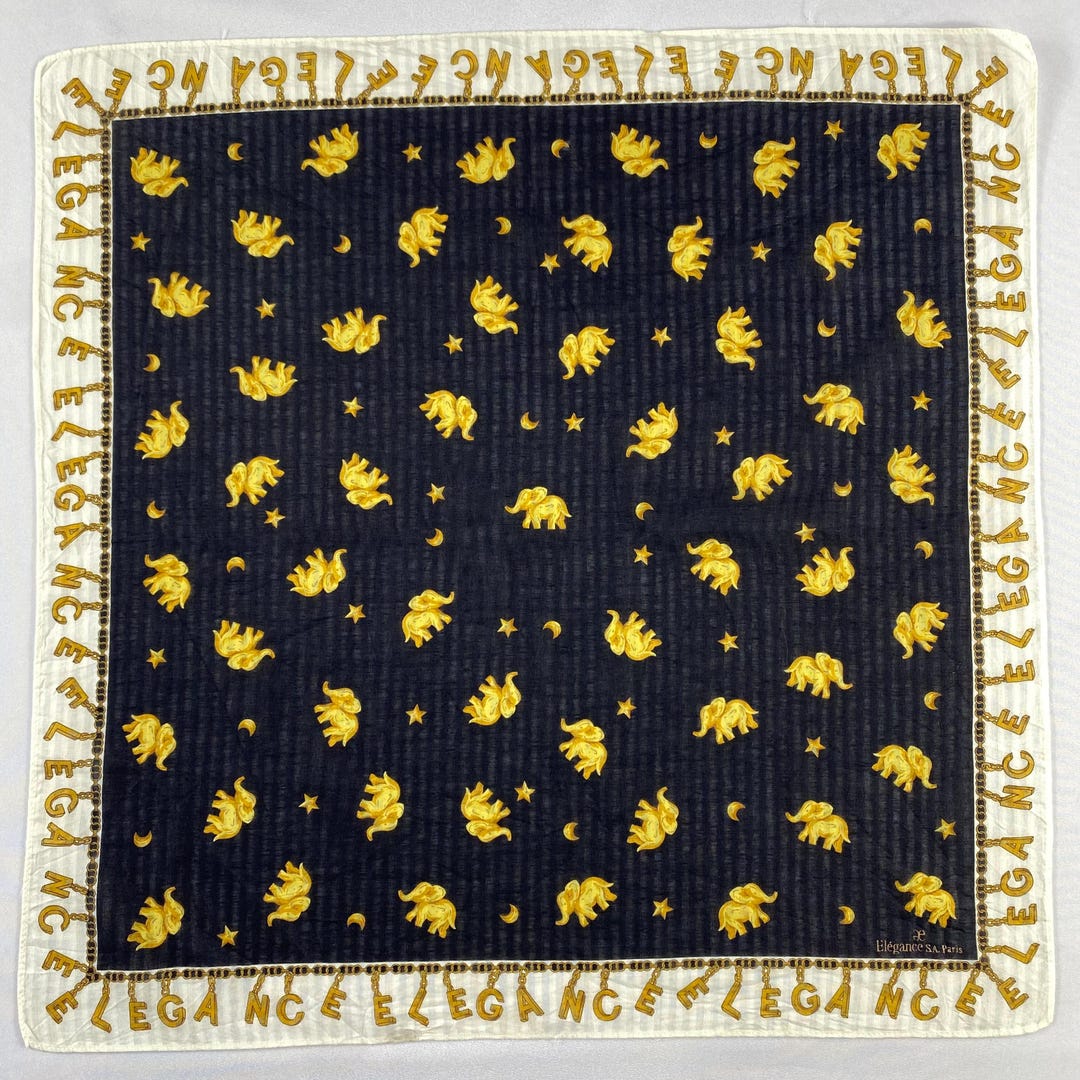 Vintage Elegance S.A. Paris Handkerchief Retro Cotton Handkerchief ...