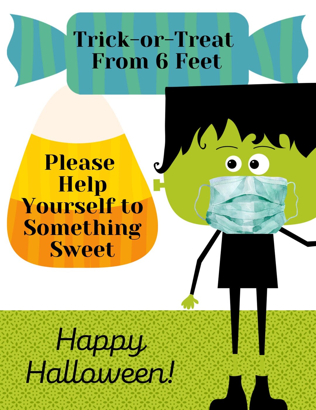 Outdoor Halloween Trick-or-treating Sign - "help Yourself to Something ...