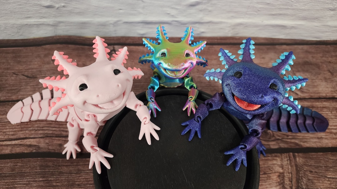 Premium Articulated Axolotl - Big Smile/regular & 80+ Colors - 3d ...