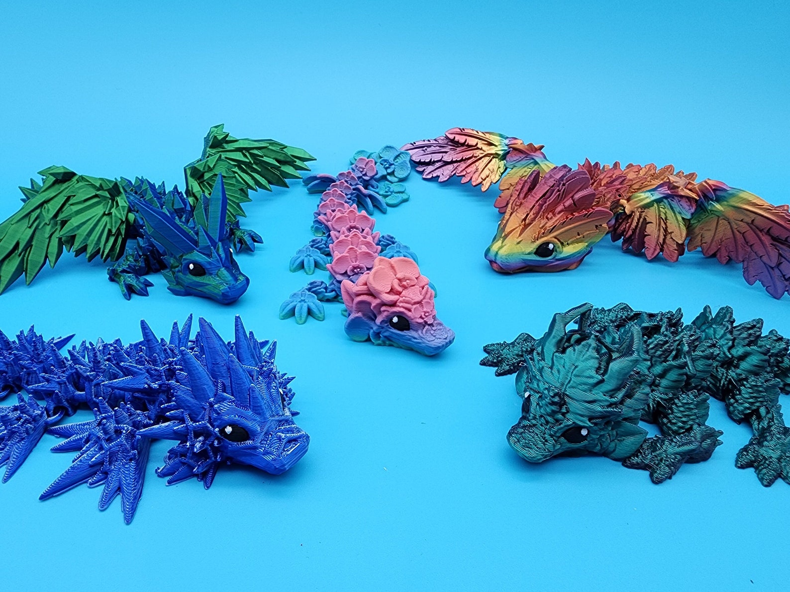 Detailed Baby Dragons - Articulated Dragon W/ Colored Eyes - 15 ...