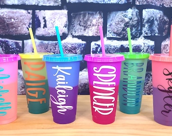 Personalized Cold Color Changing Cups 24oz Reusable Custom - Etsy