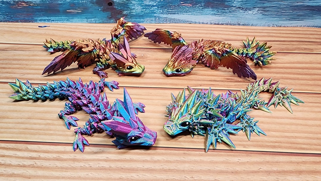 Detailed Baby Dragons Articulated Dragon W/ Colored Eyes 15 Dragons and ...