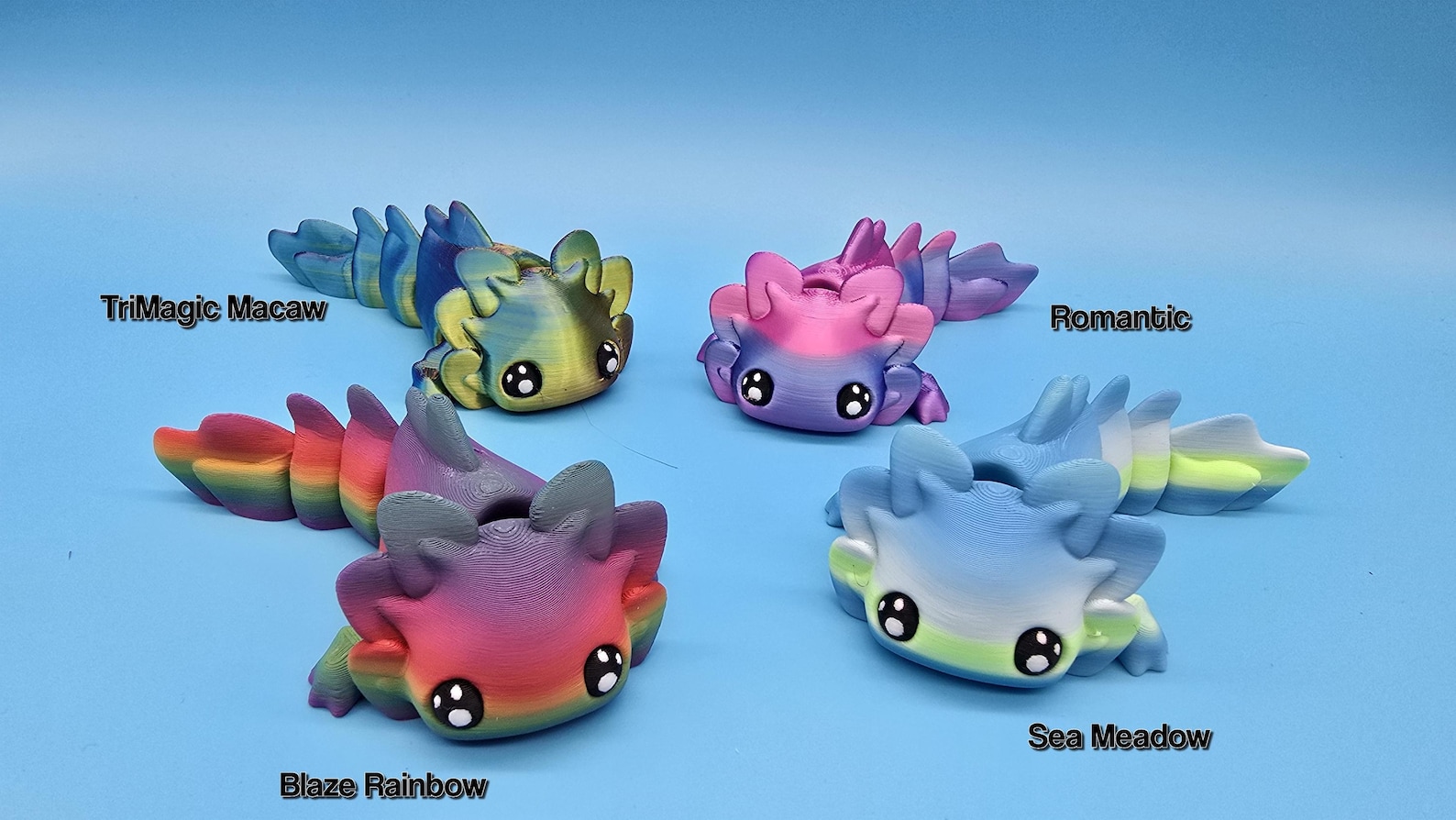 Tadpole Axolotl - 3d Printed Articulated Fidget - Lots of Colors ...