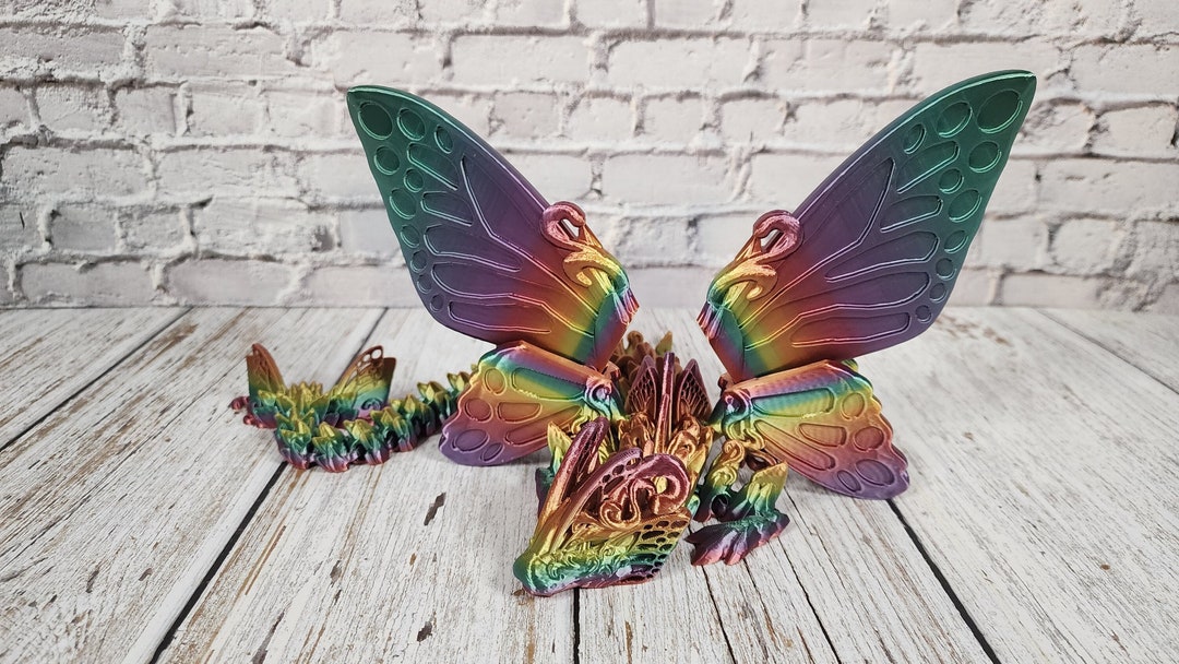 Magic Butterfly Dragon - 4 Sizes & 80+ Colors - Huge Wings - 3d Printed ...