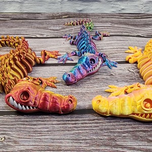 Skeleton Crocodile Fidget - 3 Sizes & Lots of Colors - Articulated ...