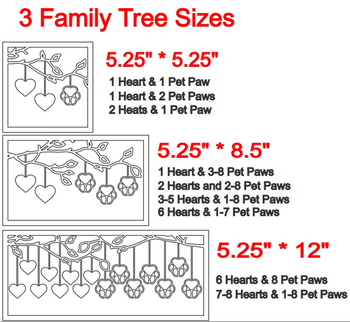 Personalized Wooden Family Tree Pet Paws Grandparent's - Etsy