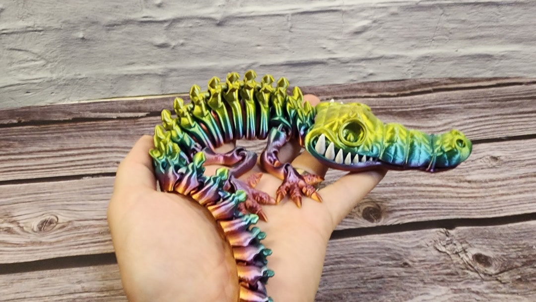 Skeleton Crocodile Fidget - 3 Sizes & Lots of Colors - Articulated ...