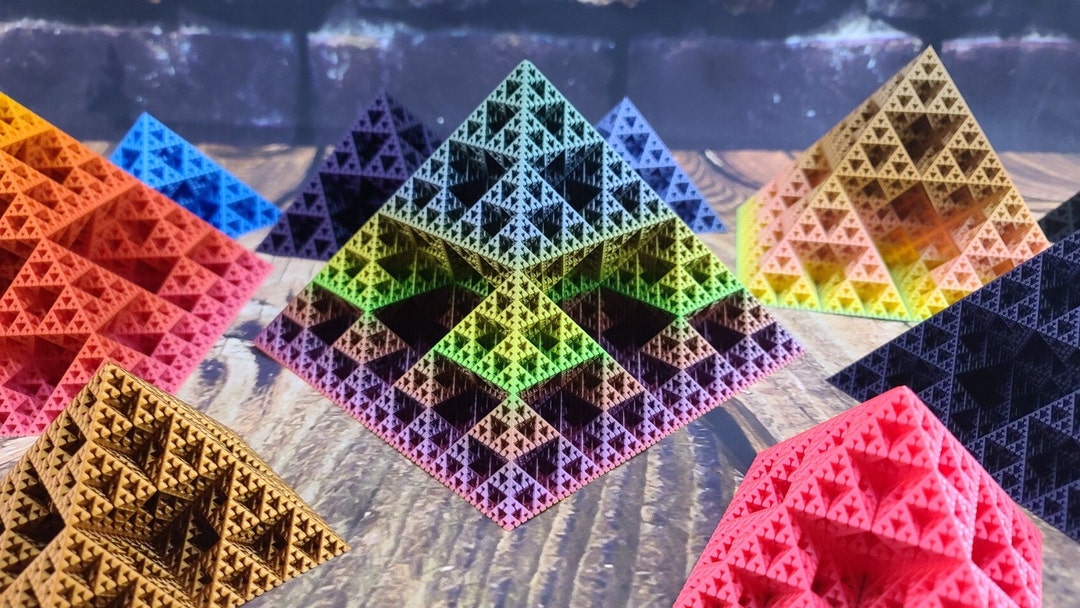 Fractal Pyramid HD - 7776 Total Pyramids - Choose Size and From 50+ Colors - Sierpinski ...