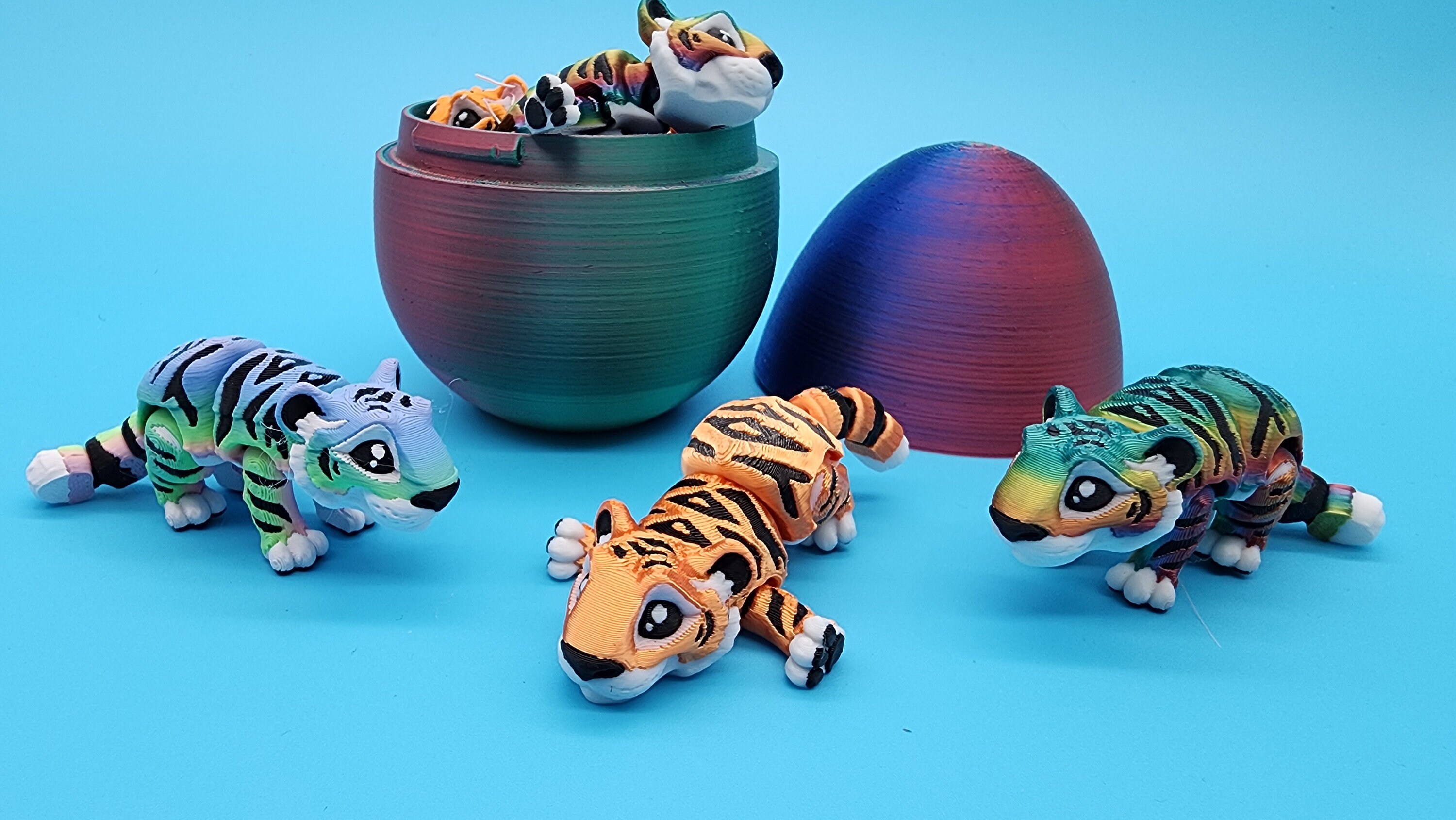 Mini Tiger - Grab Bag - Egg Option - 3d Printed Articulated Mini ...