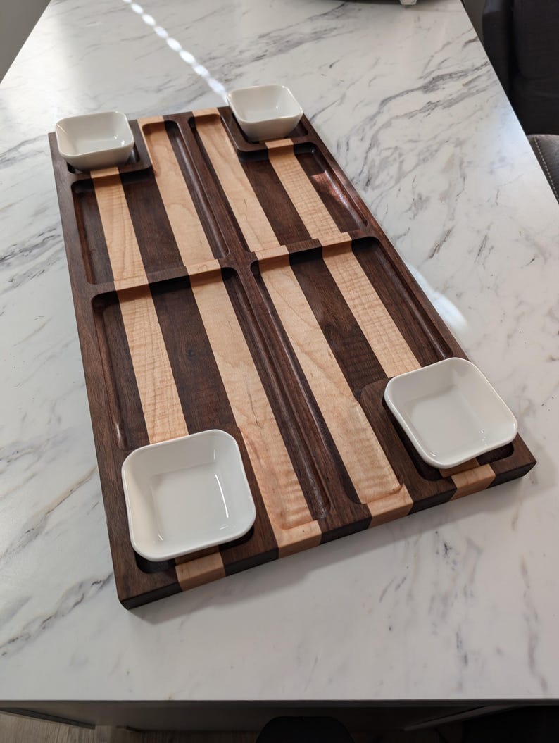 Black Walnut and Maple Cheese/ Chip Tray - Etsy