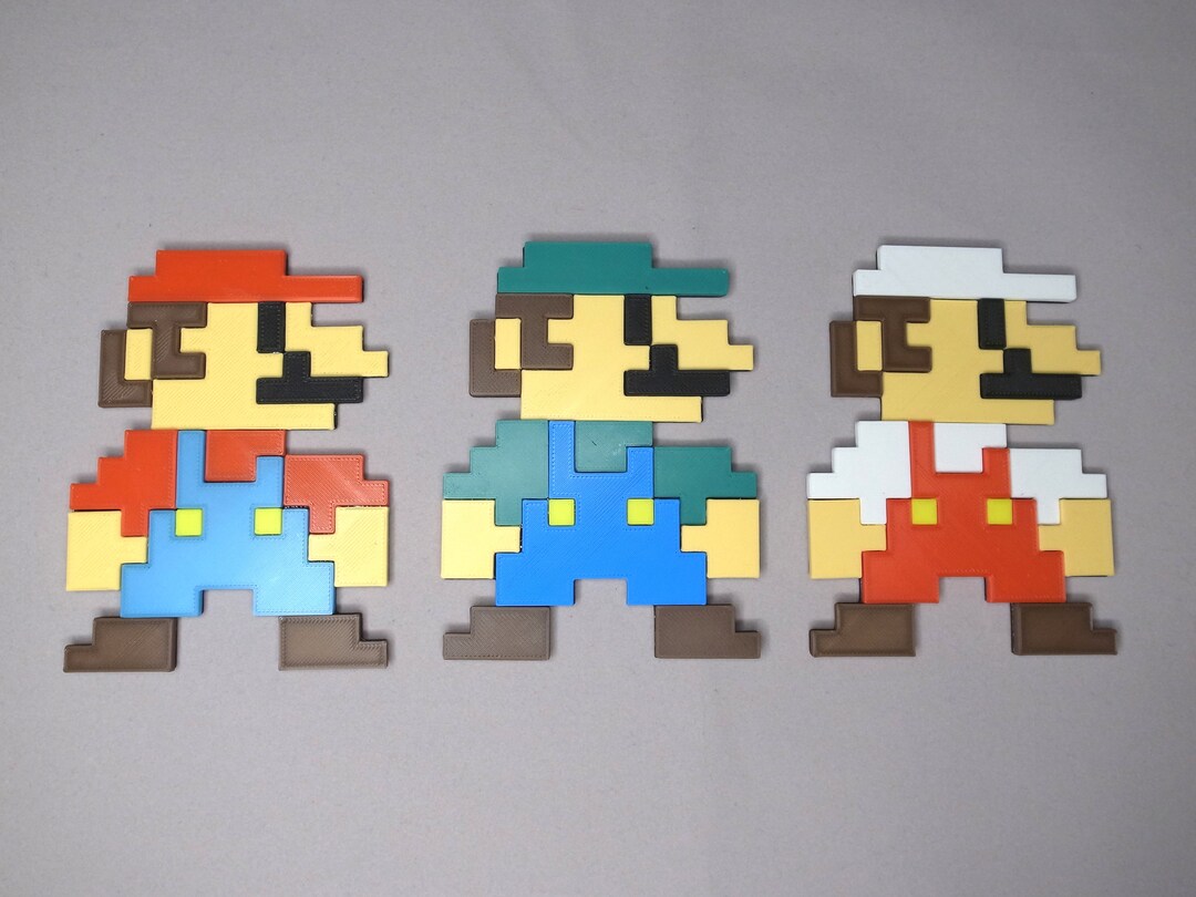 3D Print Decoration Mario Brothers Coaster/super Mario, Luigi, Fire ...