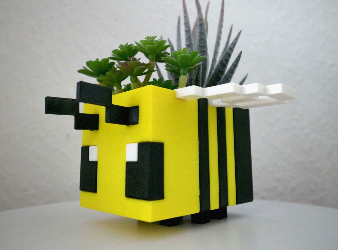 Minecraft Bee 3D Print Planter Cute Animal Plant Pot, Planter With ...