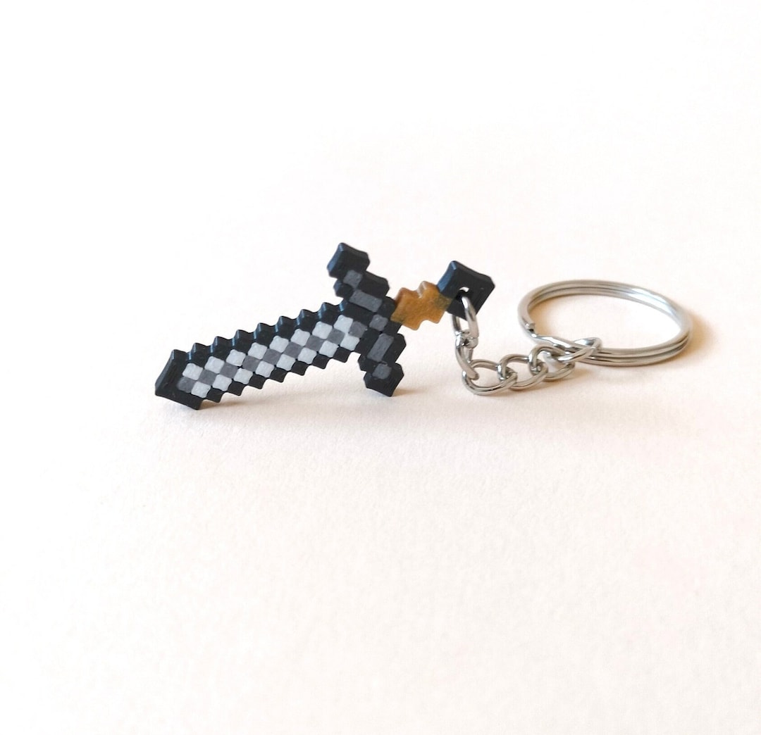 Minecraft Sword Keychain Iron | EDC, Gaming Decoration Gadgets, Kids ...