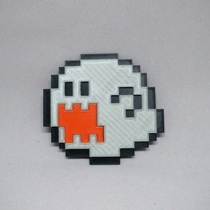 Super Mario Pixel Art Coaster "glow-in-the-dark Neon Boo", 3D Printed ...